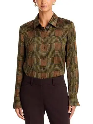 Lafayette 148 New York Silk Printed Shirt - Forst Multi