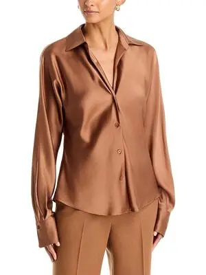 Lafayette 148 New York Silk Dolman Sleeve Blouse - Vicuna
