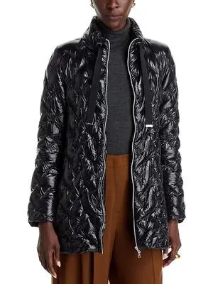 Herno Shiny Quilted Down Coat - Black