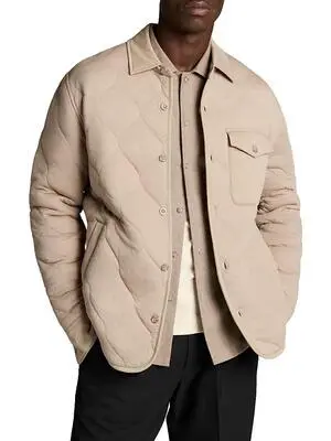 Vince Quilted Cotton Blend Shirt Jacket - Pavement