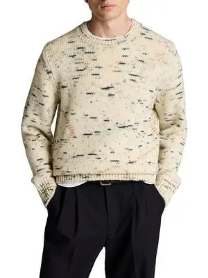 Vince Space Dye Wool Crewneck Sweater - Bone Combo