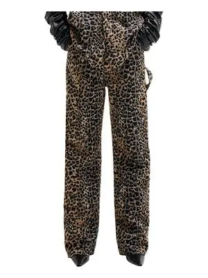DARKPARK High Rise Loose Fit Printed Jeans - Leopard