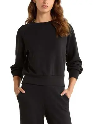 Zella Zella Soft Luxe Crewneck Top Black