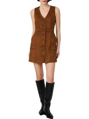 French Connection Laney Faux Suede Minidress - Tan