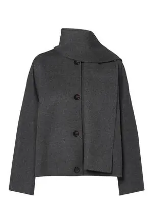 MAX MARA S Max Mara Virgin Wool Scarf-Detail Jacket