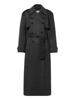 THE FRANKIE SHOP Nikola Belted Wool And Cashmere Coat - Grey