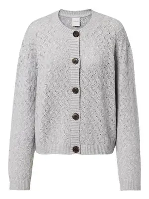 Varley Hossler Pointelle Cotton-blend Cardigan - Grey