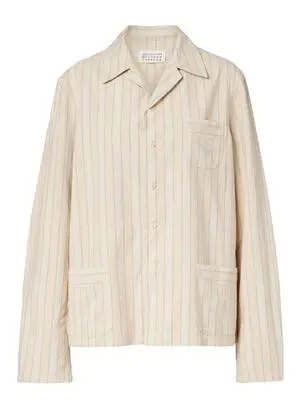 MAISON MARGIELA Striped Cotton Shirt - Beige