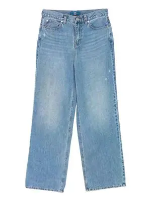 AGNES B. Logo-embroidered Jeans - Blue