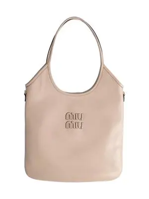 Miu Miu Miu Miu Ivy Leather Handbag Travertine Stone