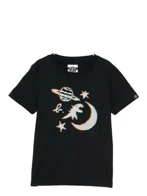 AGNES B. Graphic Print Crewneck T-shirt - Black