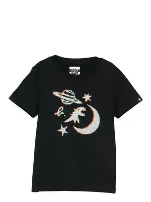 AGNES B. Graphic Print Crewneck T-shirt - Black