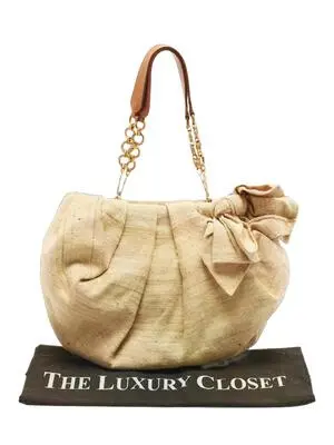 CHRISTIAN LOUBOUTIN Bow Pleated Hobo Bag - Neutrals