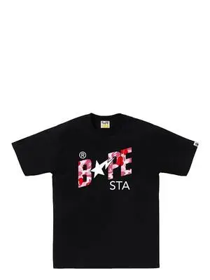 A BATHING APE Abc Camo Sta Logo Tee Shirt Black/pink