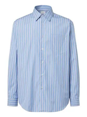 Saint Laurent Striped Cotton Poplin Shirt - Blue