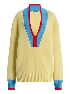 JW Anderson Contrast Trim V-neck Sweater - Multi