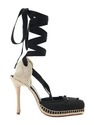 CHRISTIAN LOUBOUTIN Cassiadrilla 100mm Linen Espadrille Pumps - Black