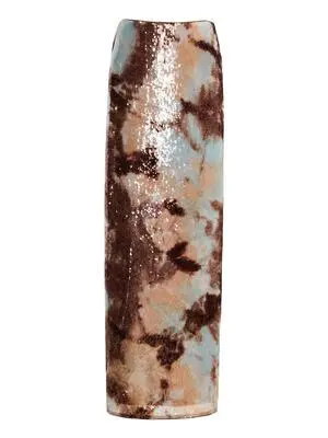 Paris Georgia Mermaid Sequined Maxi Skirt - Multi