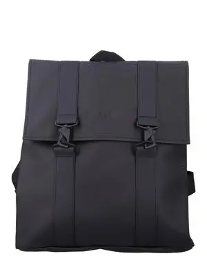 Rains Waterproof Rolltop Backpack With Buckle Straps - Nero