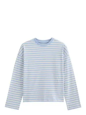 Everlane Everlane Forever Jersey Boxy Long-Sleeve Crew Neck T-Shirt Blue