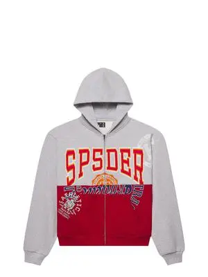 SP5DER Graphic Zip Hoodie - Grey