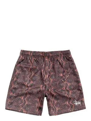 StÜssy Basic Mesh Short "snake" Print - Orange