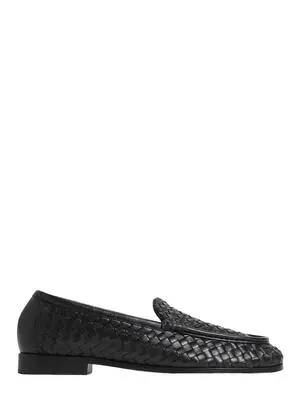 Bottega Veneta Silenzio Lambskin Loafers - Black