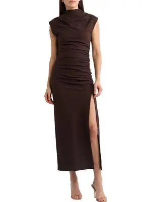 Line & Dot Robin Midi Dress - Brown