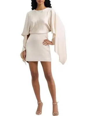 Line & Dot Muse Drape Drop Waist Dress - Ivory