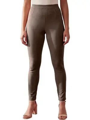 Roaman's Faux Suede Legging - Chocolate