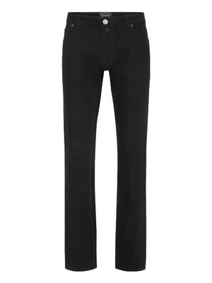 BILLIONAIRE Elaphe Detail Super Straight Cut Jeans - Black