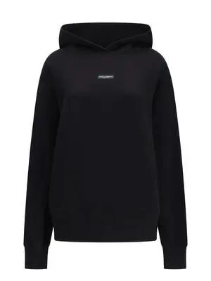 DOLCE & GABBANA Dolce & Gabbana Cotton Hooded Sweatshirt With Logo Patch
