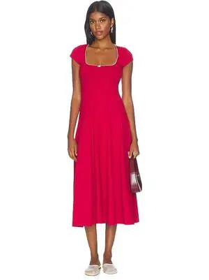 RAT BOI Cotton Blend Midi Dress - Cherry