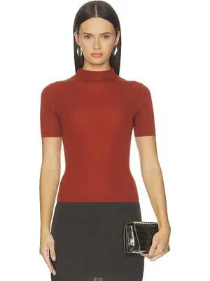Theory Leenda Ribbed Knit Top - Umber