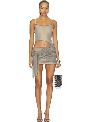 TIGER MIST Tiger Mist Azelma Metallic Thread Mini Dress