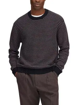 NN07 Nn07 Russell Textured Stripe Knit Crewneck Sweater