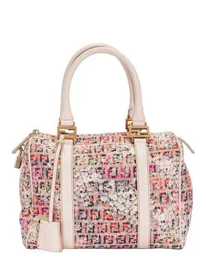 Fendi Zucchino Forever Bauletto Mini Boston Bag - Multicolor
