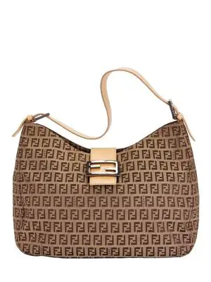 Fendi Zucchino Hobo Bag - Beige