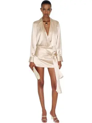 REFORMATION Manhattan Silk Dress - Ivory