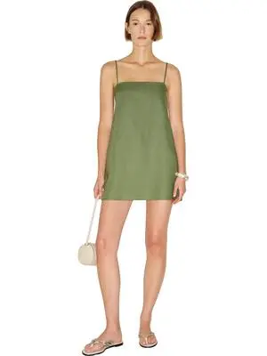 REFORMATION Reformation Aubree Linen Mini Dress Green