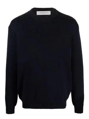 GOLDEN GOOSE Logo Organic Cotton Sweater - Blue