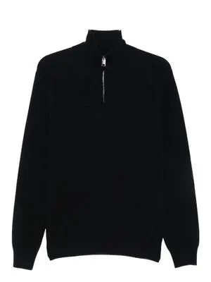 Brioni Wool And Cashmere Turtle-neck Quarter Zip Sweater - Blue