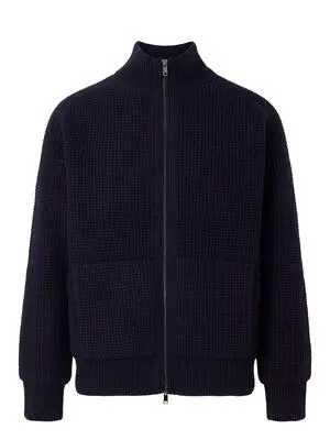 Altea Altea Virgin Wool Padded Bomber Jacket Navy