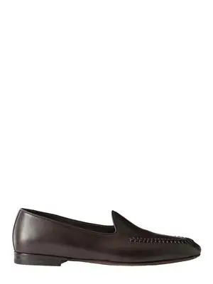 Manolo Blahnik Brera Leather Loafers - Brown