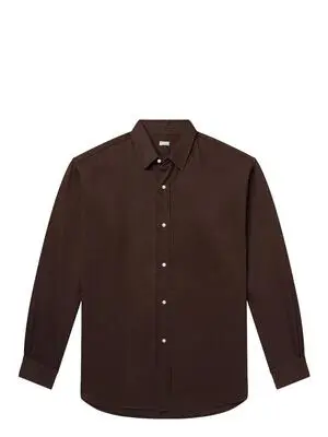A.PRESSE Cotton-twill Shirt - Brown
