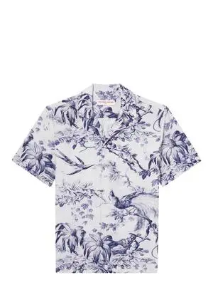 ORLEBAR BROWN Orlebar Brown - Maitan Camp-Collar Printed Linen Shirt - Men - Blue - XL