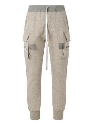 Rick Owens Mastodon Tapered Wool And Cotton-blend Jersey Sweatpants - Neutrals