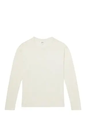 Hartford Waffle-knit Cotton T-shirt - Neutrals