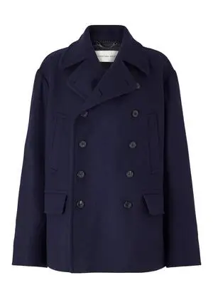 Dries Van Noten Double-breasted Wool-blend Coat - Blue