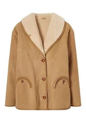 BLAZÉ MILANO Tatoosh Shearling Jacket - Camel
